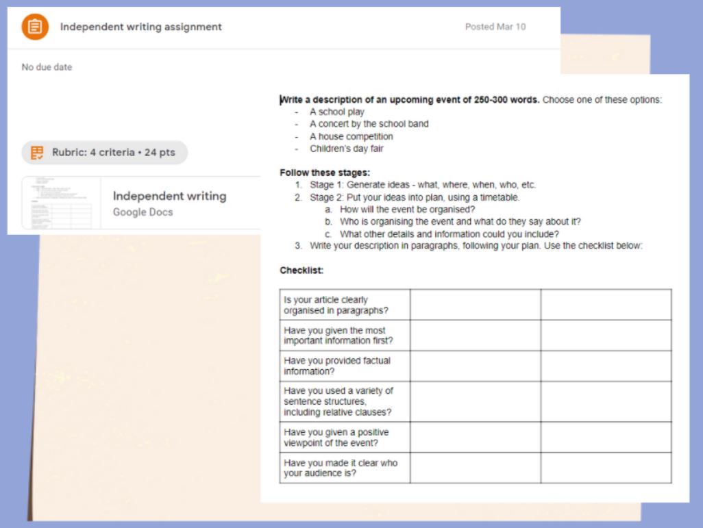Open book assessments - EAL Diaries